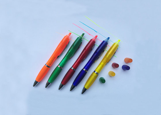 Highlighter Plastic Ball Pen in for Promotion with Printing Logo and double-headed