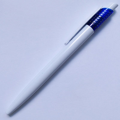 White Color Plastic Ball Pen with customized printing Logo for promotion