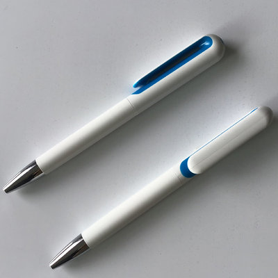 New design white color twist promotion plastic pen with customized printing LOGO