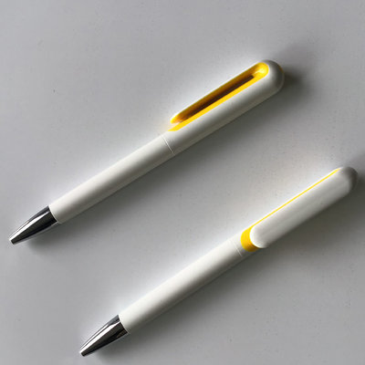 New design white color twist promotion plastic pen with customized printing LOGO