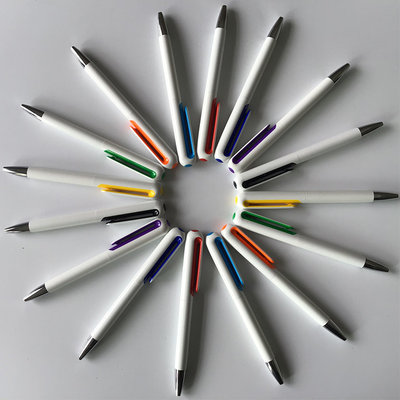 New design white color twist promotion plastic pen with customized printing LOGO