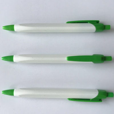 Plastic white triangle ballpoint pen with silk printing LOGO use for promotion