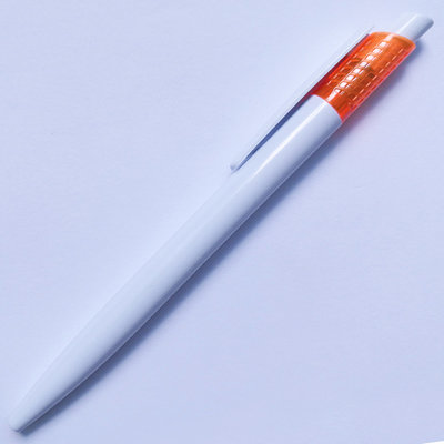 White Color Plastic Ball Pen with customized printing Logo for promotion