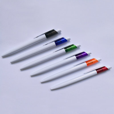 White Color Plastic Ball Pen with customized printing Logo for promotion