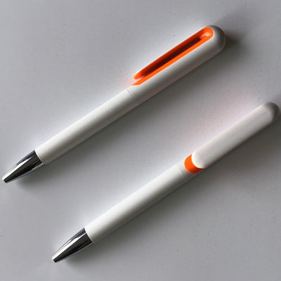 New design white color twist promotion plastic pen with customized printing LOGO